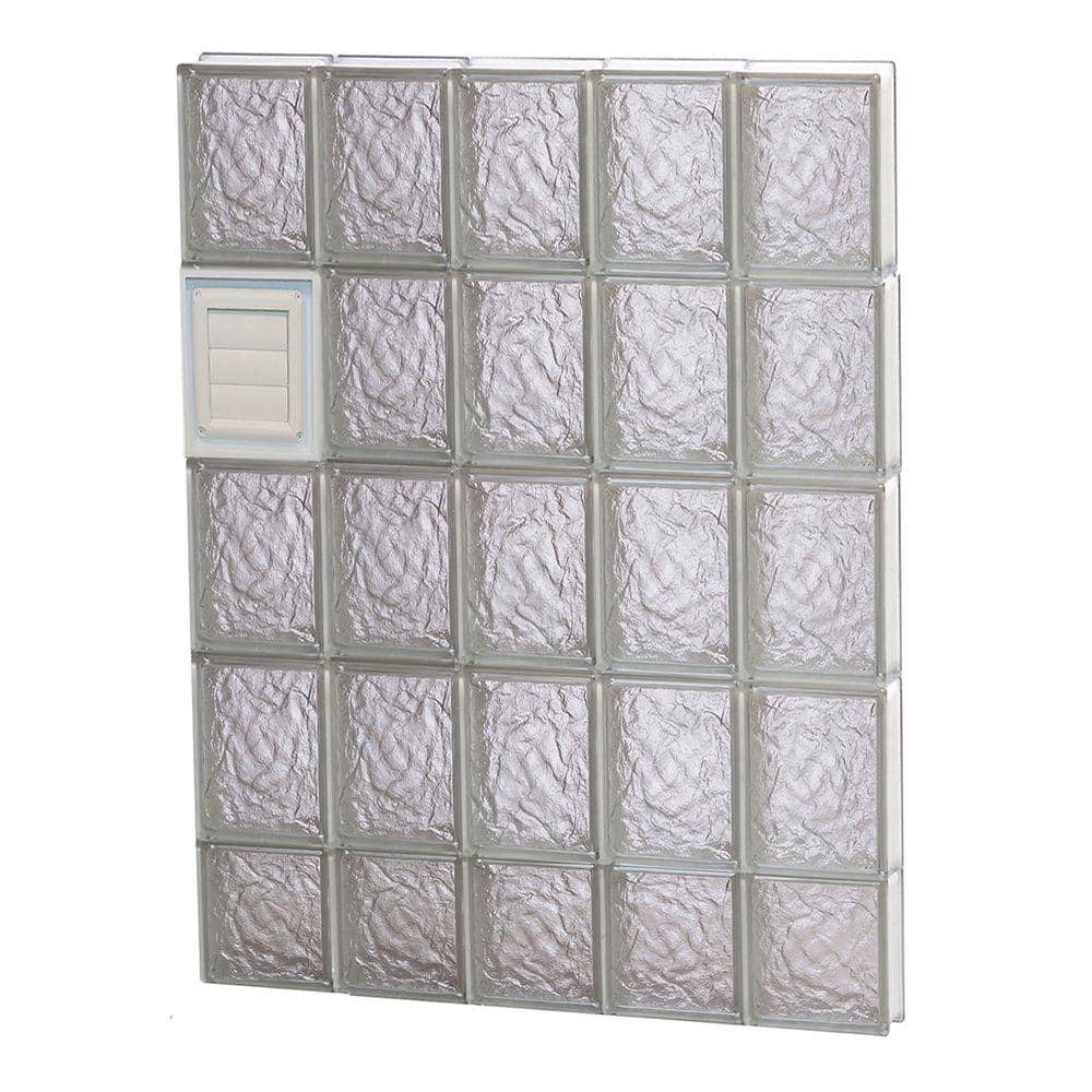 Clearly Secure 28.75 in. x 36.75 in. x 3.125 in. Frameless Ice Pattern ...