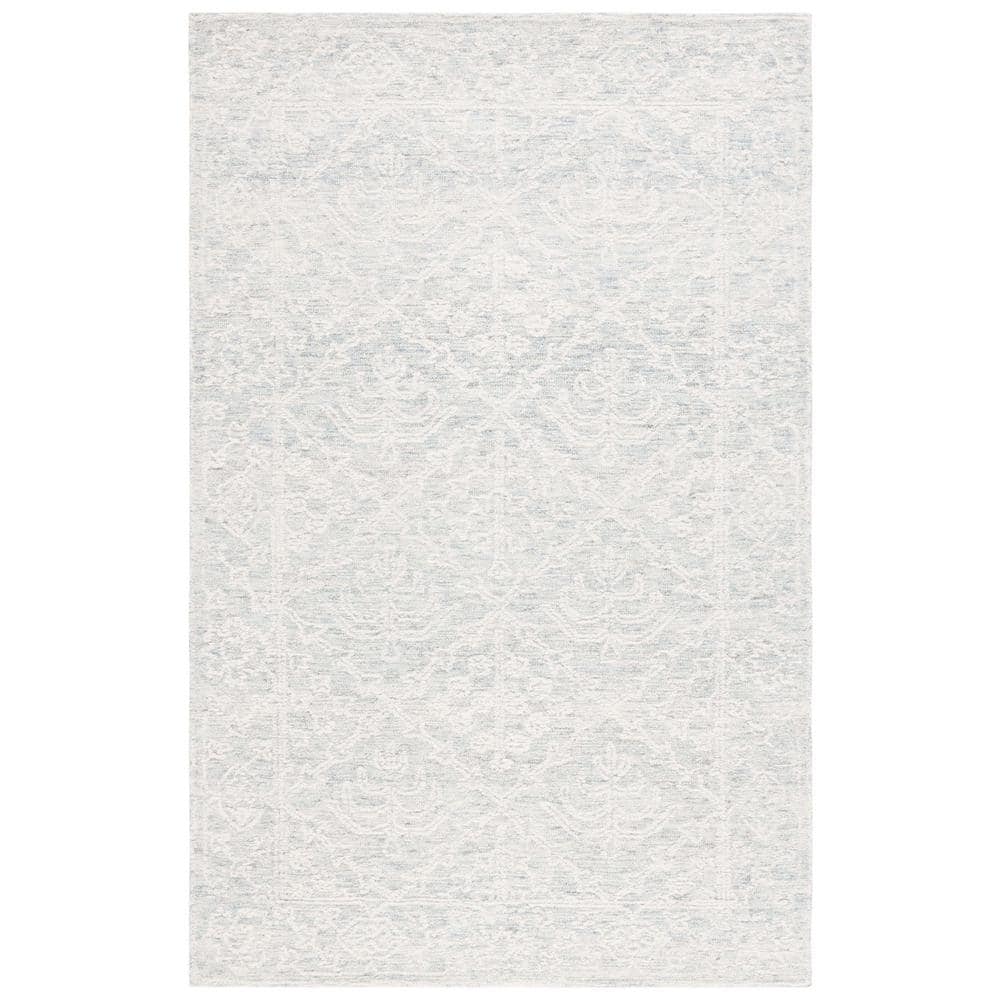 SAFAVIEH Ebony Ivory/Light Gray 5 ft. x 8 ft. Geometric Area Rug ...