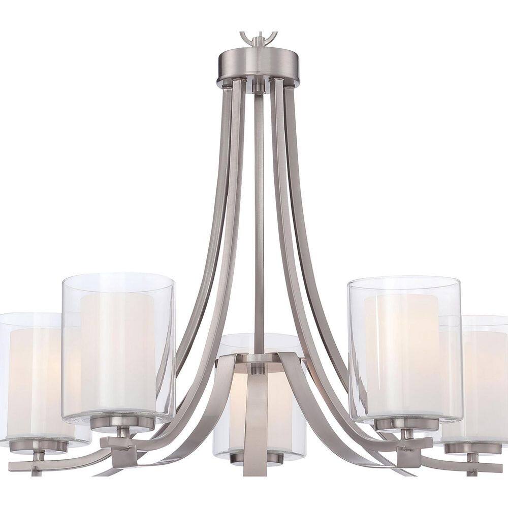 Parsons Studio 5-light Brushed Nickel Modern Chandelier for Dining Room ...