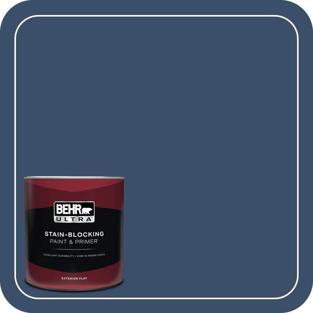 BEHR ULTRA 1 qt. #M510-7 Inked Flat Exterior Paint & Primer 485304 ...