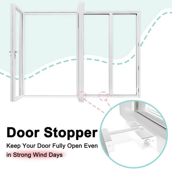 ARK DESIGN 108 in. x 80 in. Right Swing/Outswing Double Tempered Glass ...