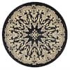Angel Sar 6 ft. Round Waterproof Indoor Outdoor Area Rugs for Porch ...