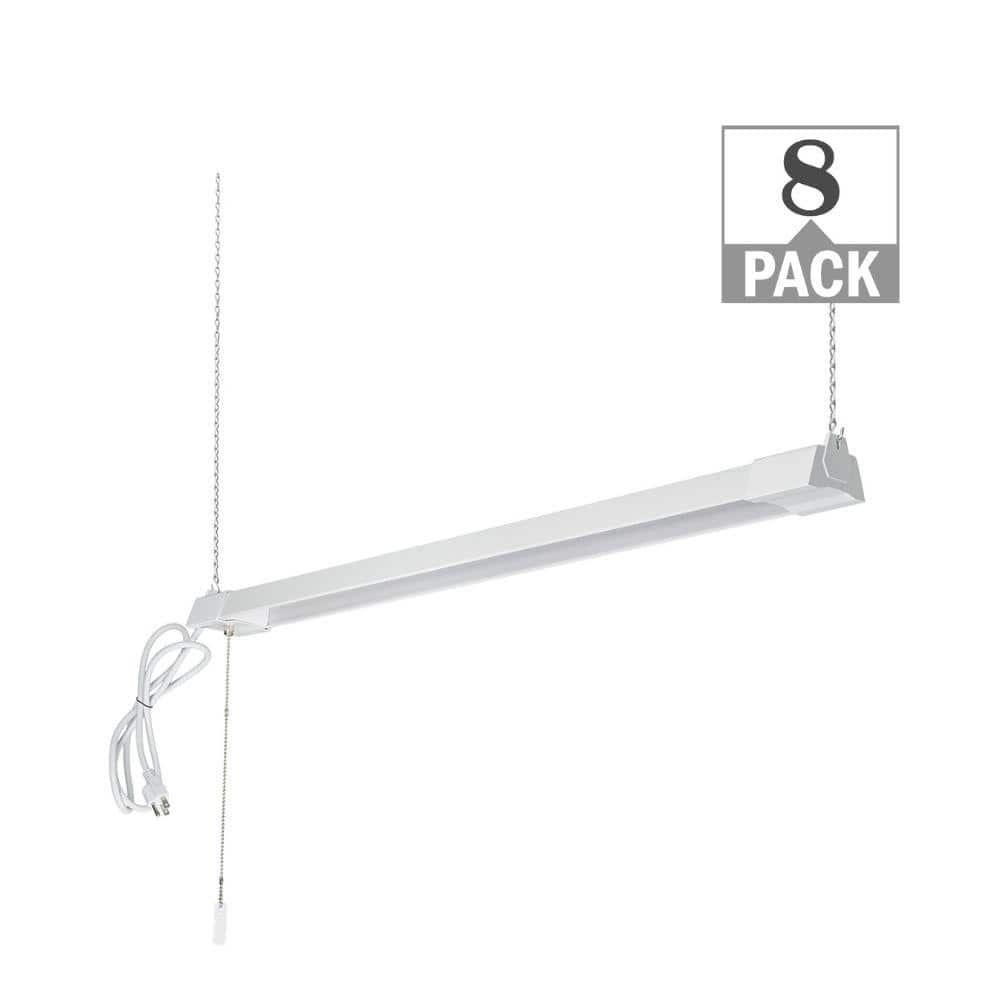 ETI LIGHTING 8-Pack 3 ft. 32-Watt Plug-in Integrated LED White Shop ...