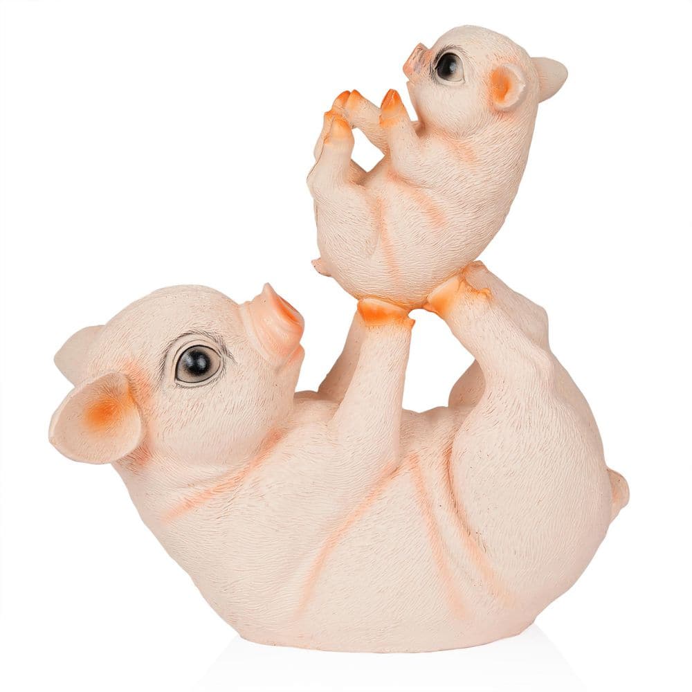 Alpine Corporation Playful Pigs Statue WAZ286HH - The Home Depot