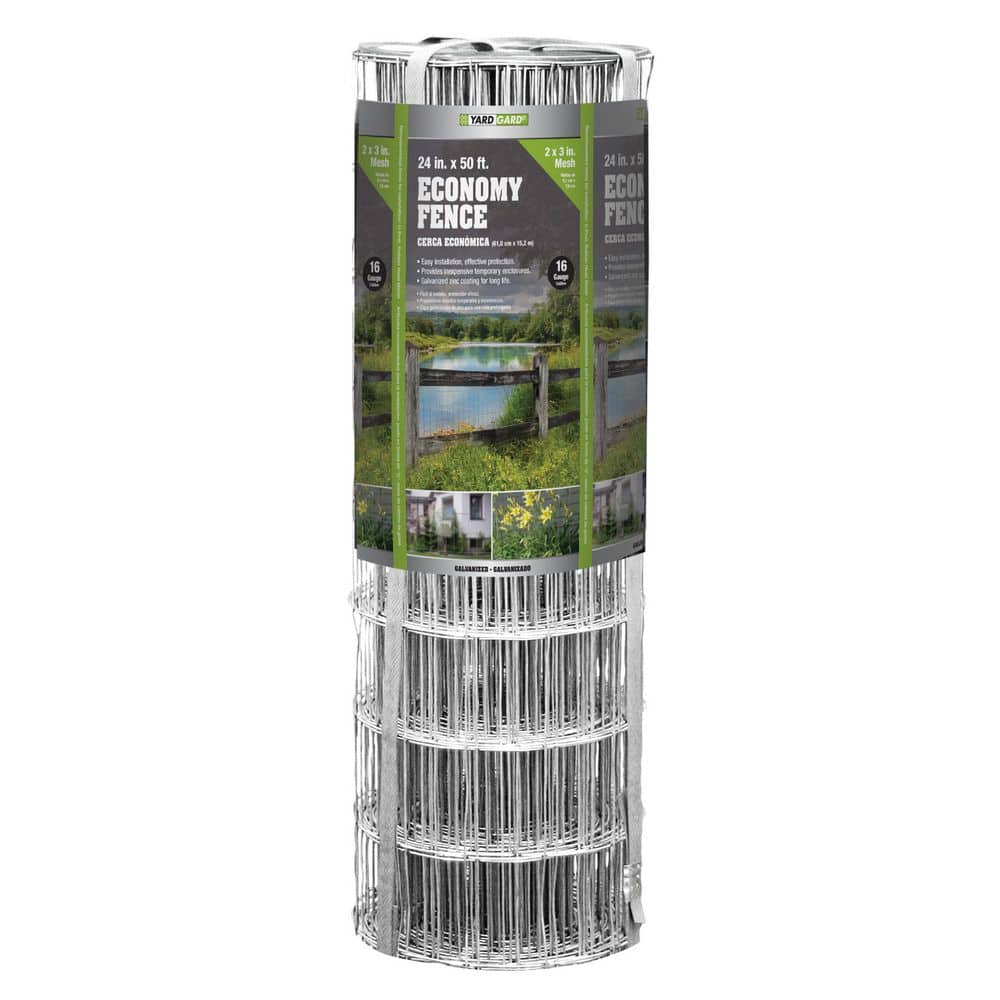 YARDGARD 2 in. x 3 in. Mesh x 24 in. x 50 ft. 16-Gauge Galvanized Steel ...