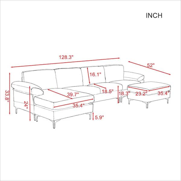Sectional Sofa Dimensions Standard | Cabinets Matttroy