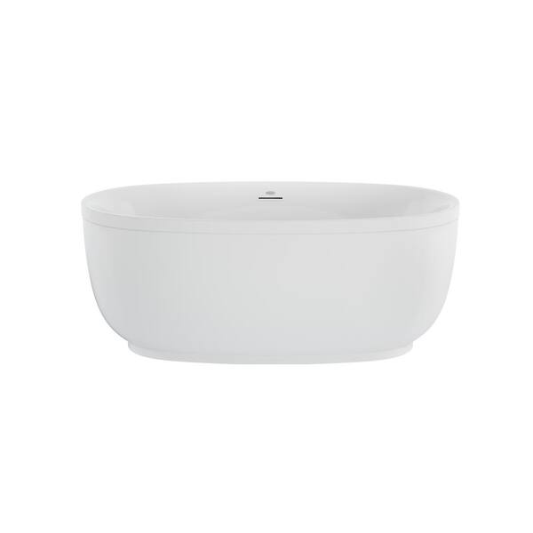JACUZZI COSI 59 in. Acrylic Freestanding Flatbottom Center Drain ...