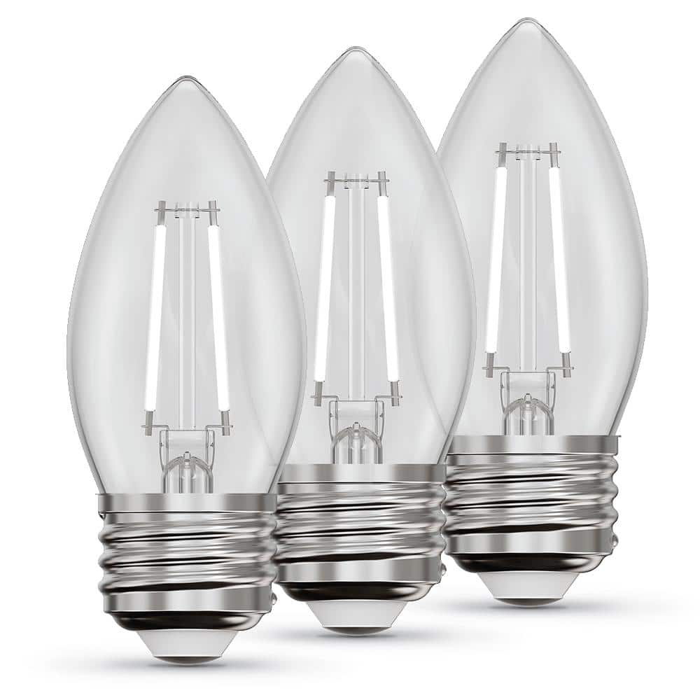 Feit Electric 60-Watt Equivalent B10 E26 Medium Dim White Filament ...