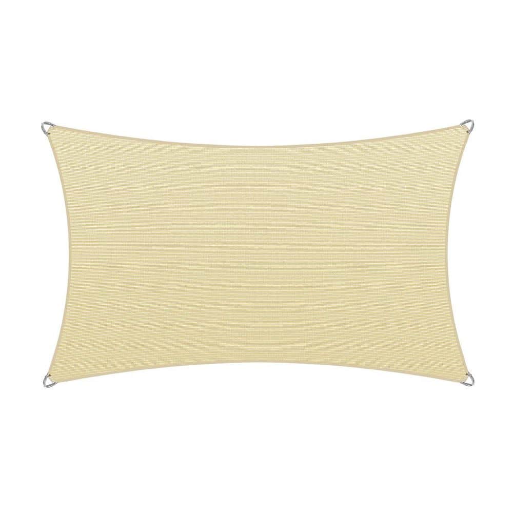 Shade Mart Pro Ring 16 ft. x 20 ft. Rectangle Sun Shade Sail Beige SPR ...