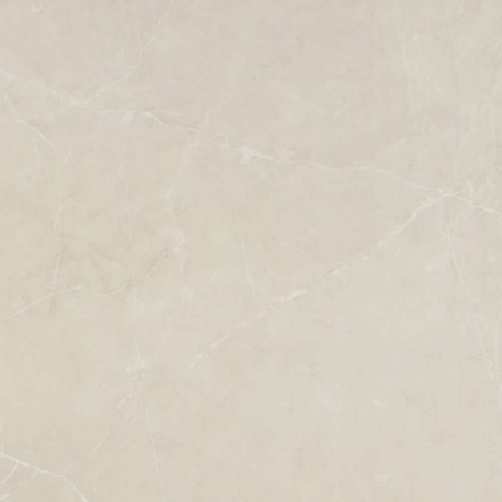 EMSER TILE Sterlina Ivory 23.62 in. x 23.62 in. Polished Marble Look ...