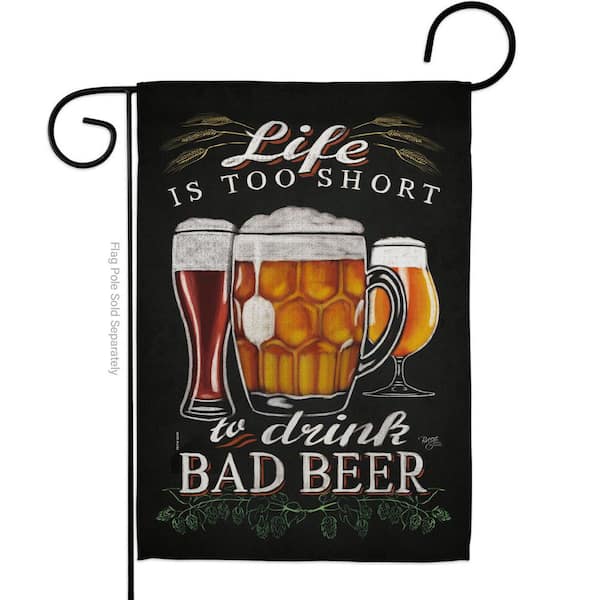 Breeze Decor 13 in. x 18.5 in. Drink Bad Beer Garden Flag Double-Sided ...