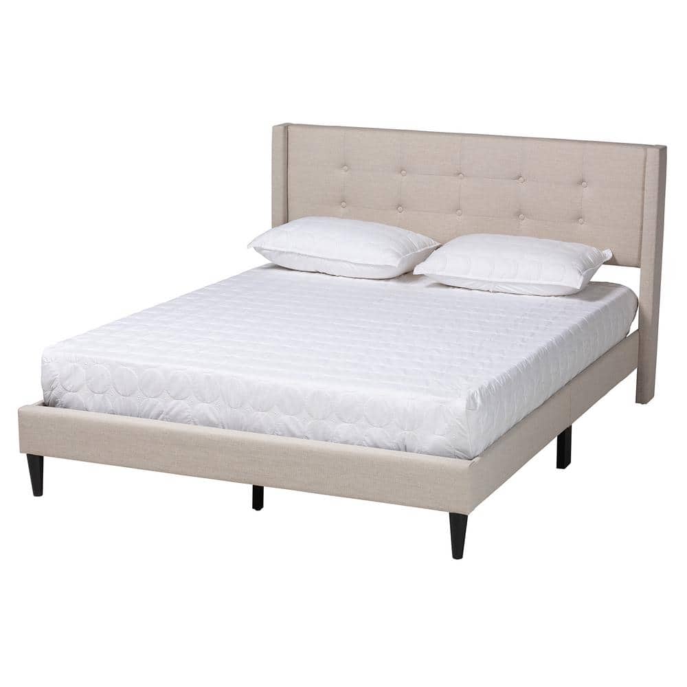 Baxton Studio Casol Beige Wood Frame Full Platform Bed 224-13085-HD ...