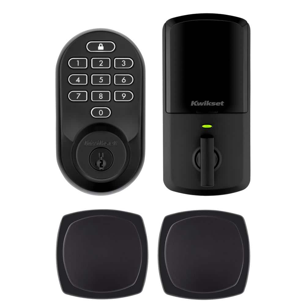 Kwikset HALO Matte Black Keypad Wi-Fi Electronic Smart Lock Deadbolt ...