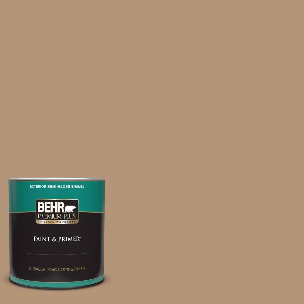 BEHR PREMIUM PLUS 1 qt. #280F-4 Burnt Almond Semi-Gloss Enamel Exterior ...