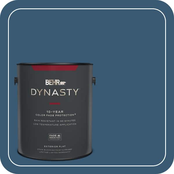 BEHR DYNASTY 1 gal. #M500-6 Express Blue Flat Exterior Stain-Blocking ...