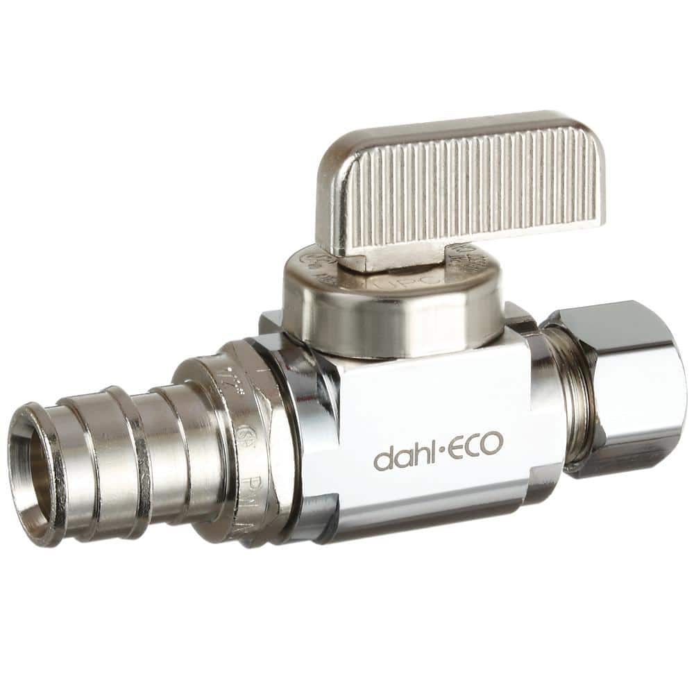DAHL 1/2 in. Compression Inlet x 3/8 in. Compression Outlet 1/4-Turn ...
