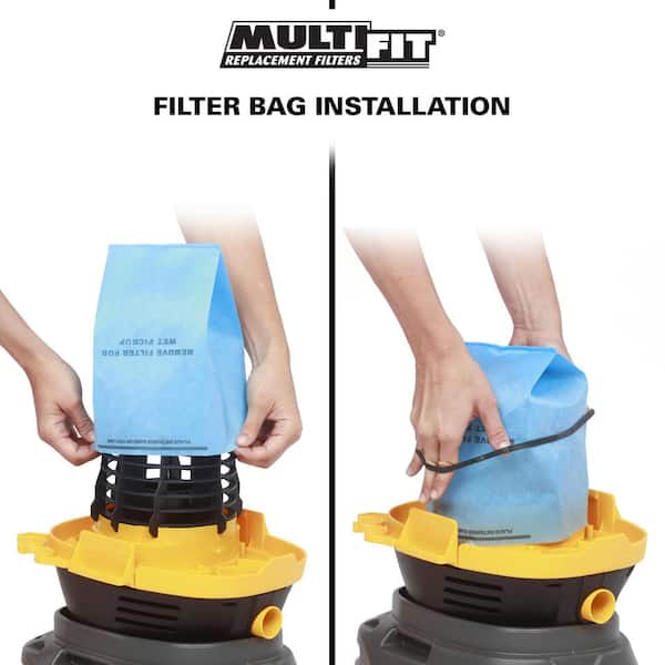 MULTI FIT Genuine Replacement Wet Dry Vac Bag Filters with Band for ...