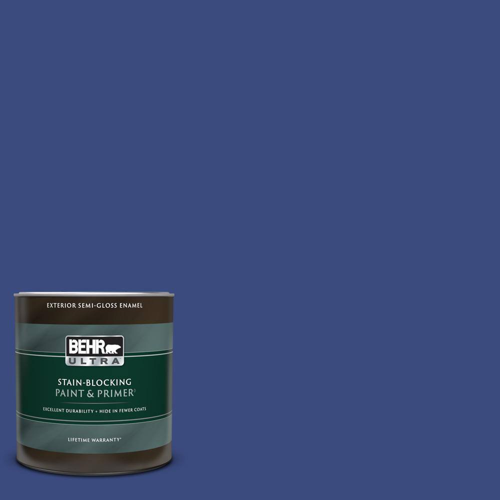 BEHR ULTRA 1 qt. #P530-7 Tanzanite Semi-Gloss Enamel Exterior Paint ...