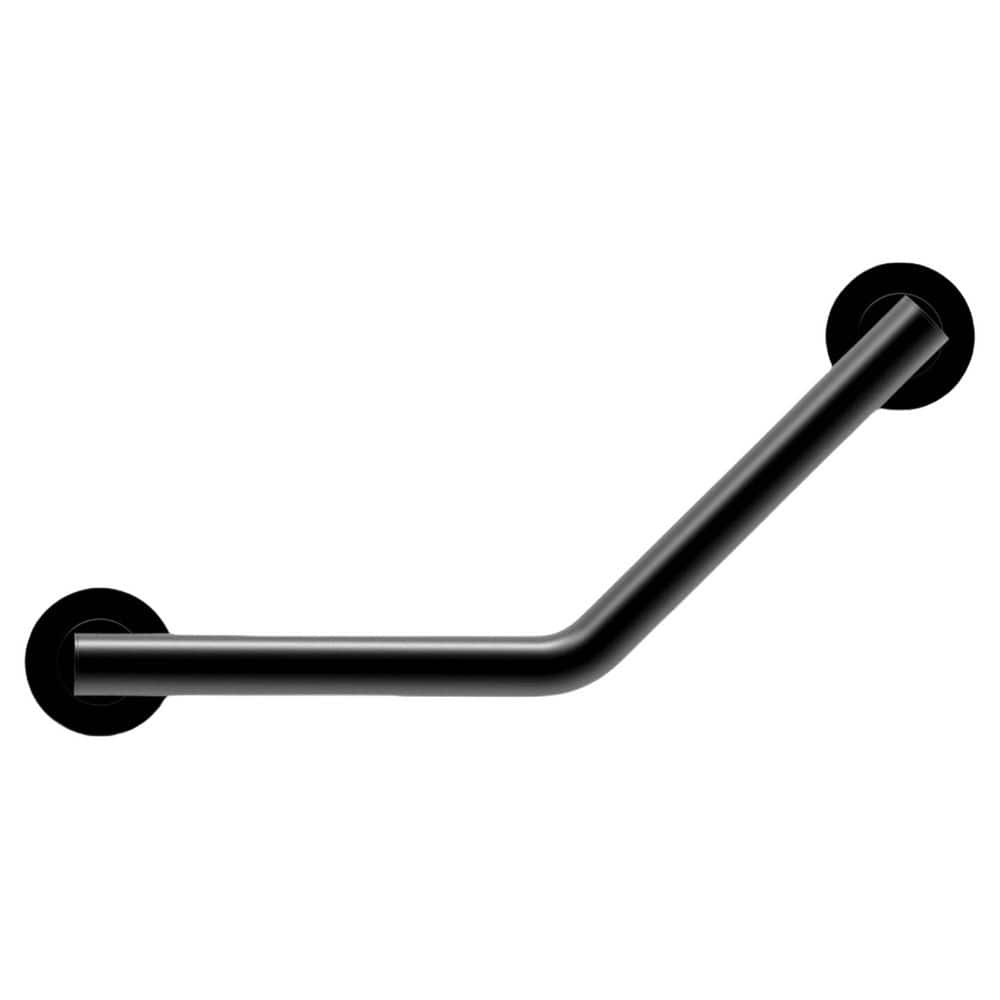Numhew 16 in. Angled Shower Safety Grab Bar in Matte Black for Seniors ...