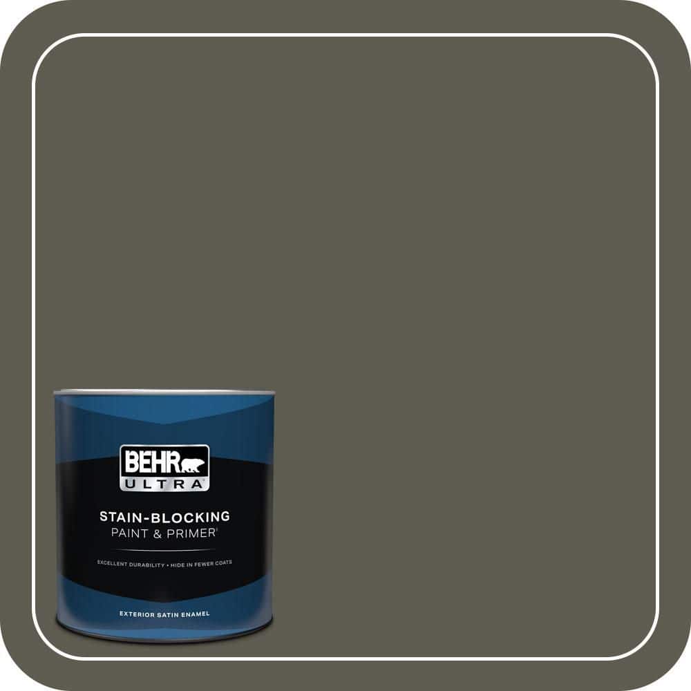 BEHR ULTRA 1 qt. #N370-7 Night Mission Satin Enamel Exterior Paint ...