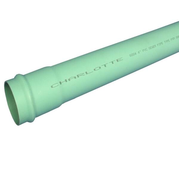 Charlotte Pipe 4 in. x 20 ft. PVC Sewer Main SDR 35 Pipe with Gasket S ...