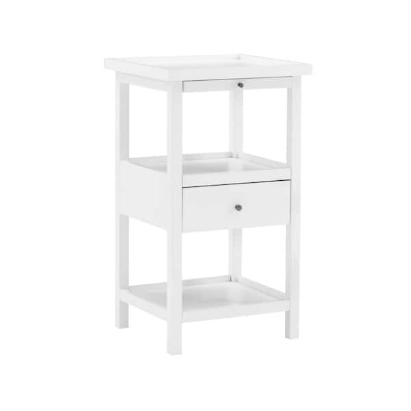 Powell Company Palmer White Table with Shelf 16A8255W - The Home Depot