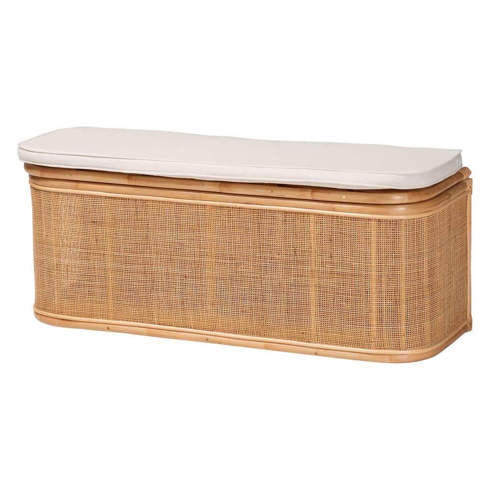 bali & pari Ishana Natural Rattan Storage Bench 47.2 in. 244-13669-HD ...
