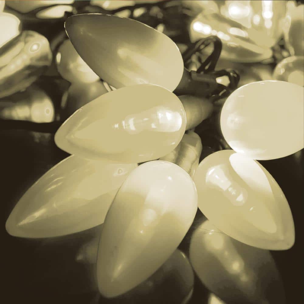 Home Accents Holiday 50-Light C9 Ceramic Warm White Ultra Bright LED ...