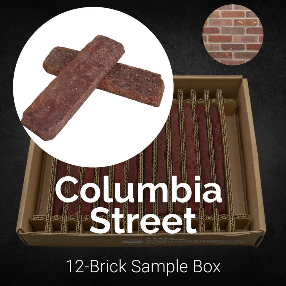 Old Mill Brick Sample Box Columbia Street Thin Brick 7.625 in. x 2.25 ...