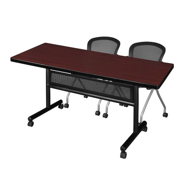Regency Kobe 72 in x 30 in. Mahogany Flip-Top Privacy Nesting Table ...