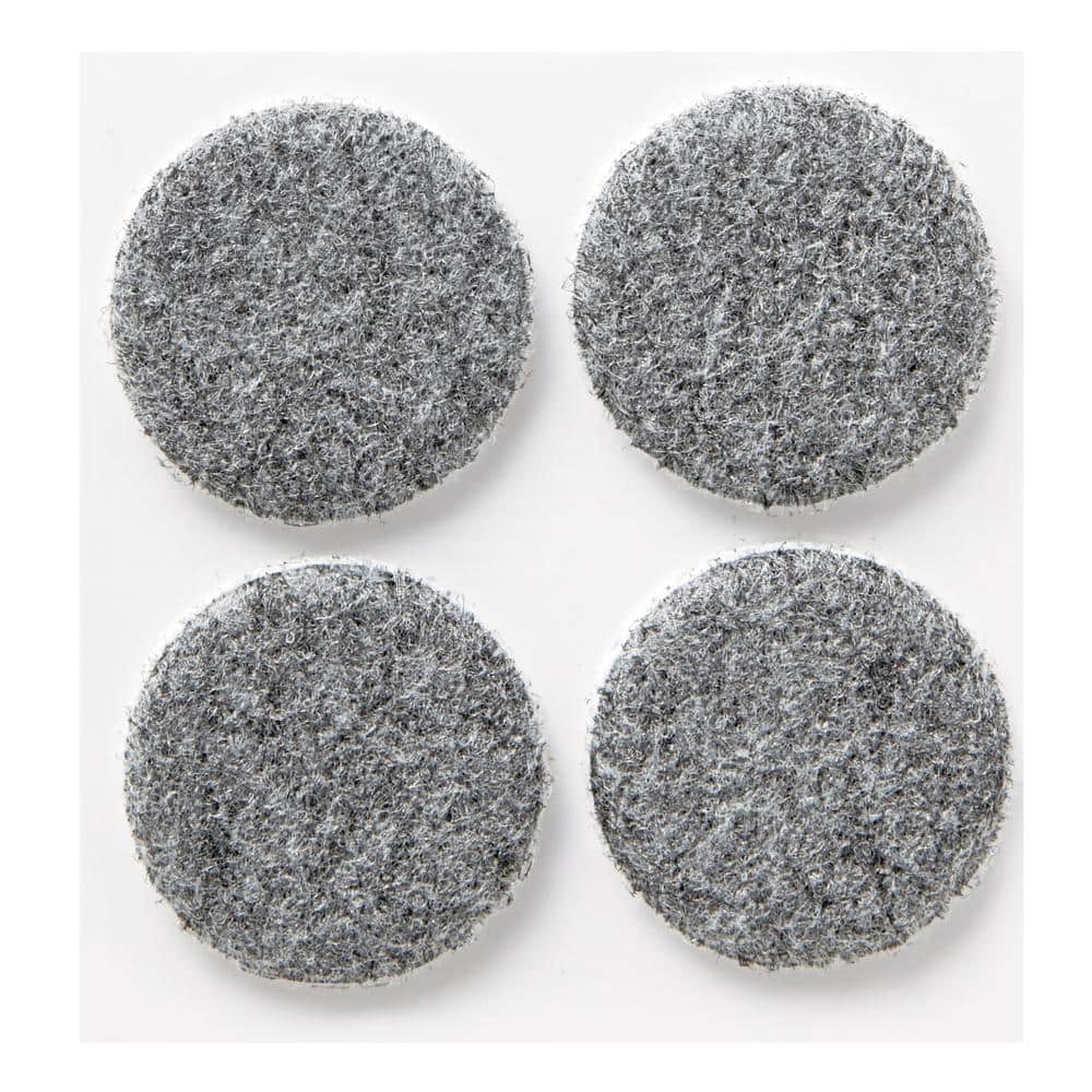 Scotch 1.5 in. Gray Round Heavy-Duty Surface Protection Felt Floor Pads ...