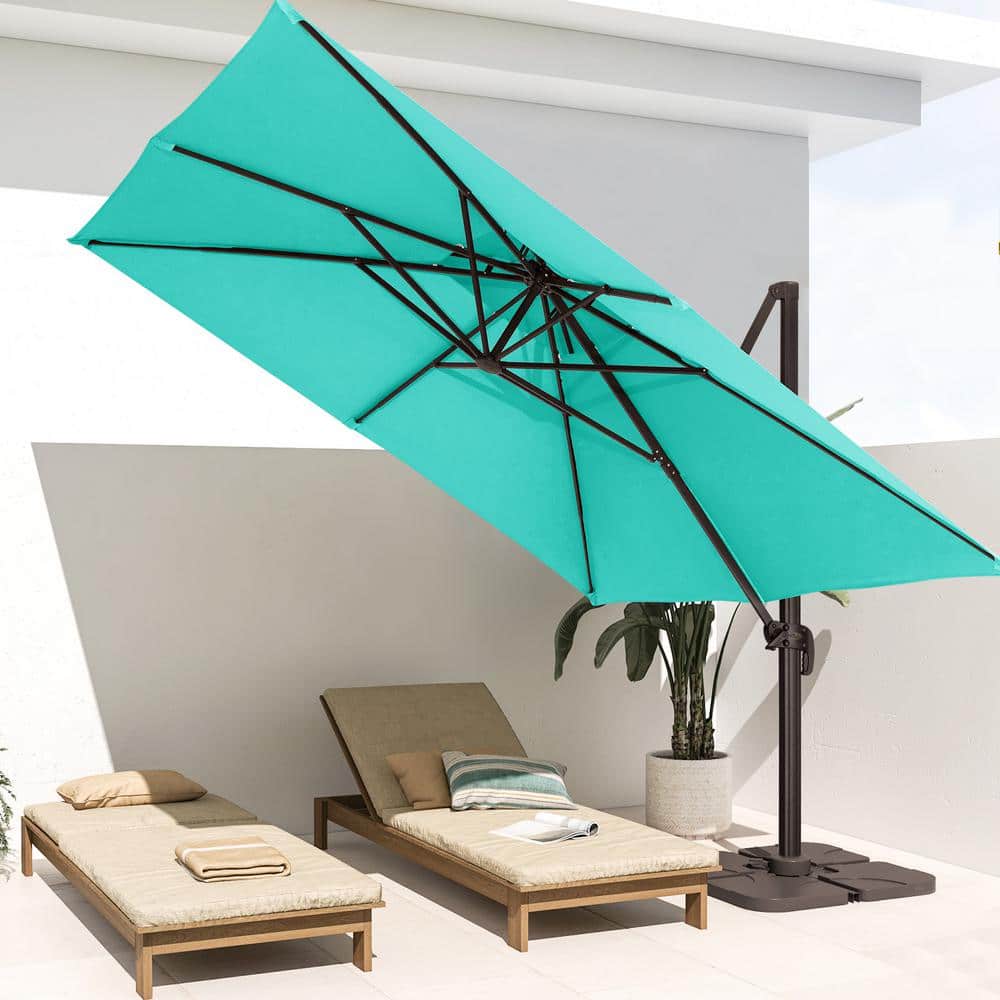 JEAREY SunShade Deluxe 10 ft. Square Cantilever Umbrella Heavy-Duty 360 ...