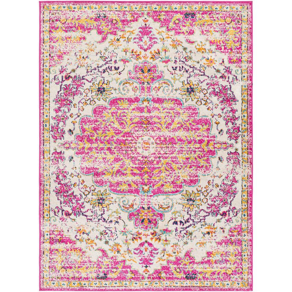 Livabliss Iris Pink 6 ft. 7 in. x 9 ft. Medallion Area Rug S00161030223 ...