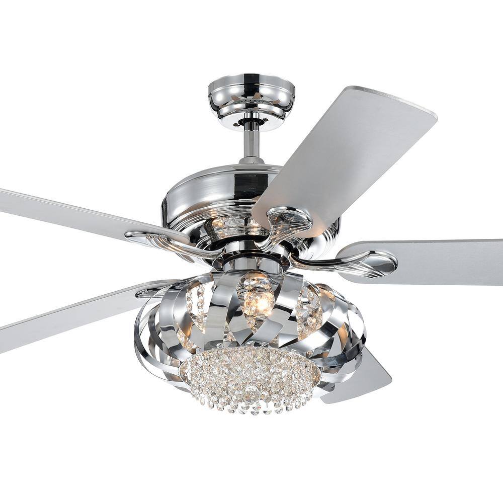 Warehouse of Tiffany Rexie 52 in. Chrome Indoor Remote Controlled ...