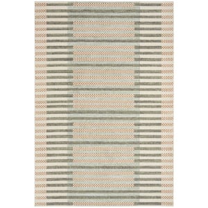 Nourison Nordic Ivory Blue 8 ft. x 10 ft. Geometric Contemporary Area ...