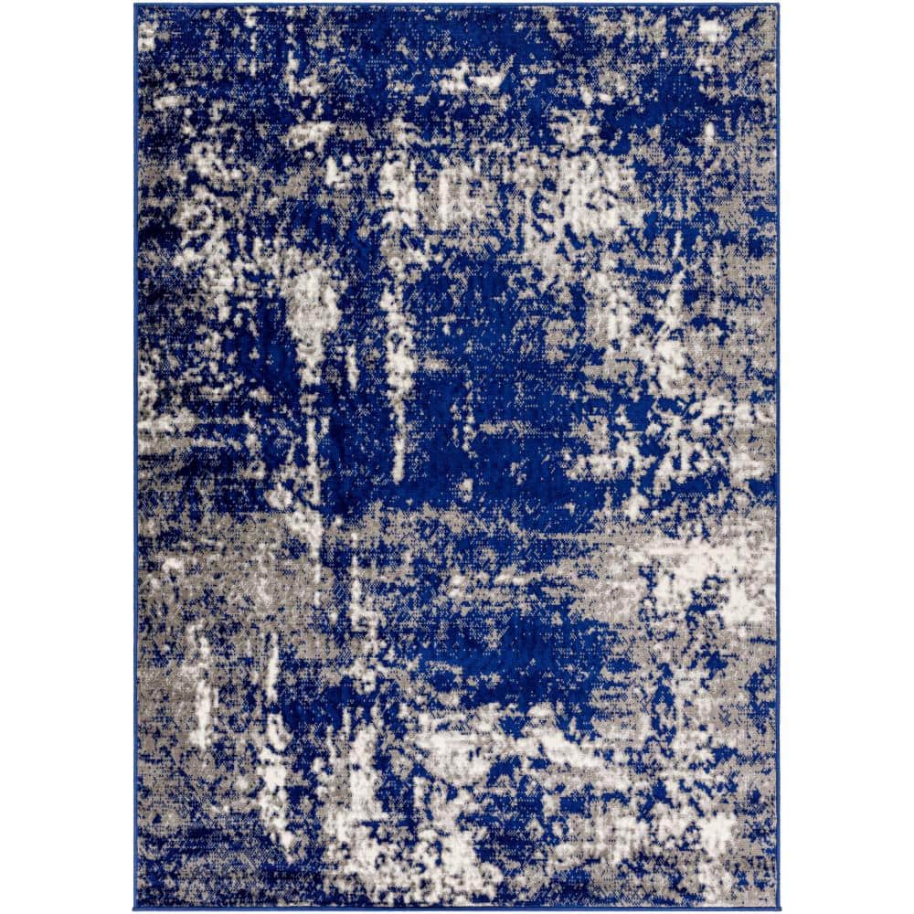 Livabliss Rochella Dark Blue 8 ft. x 10 ft. Indoor/Outdoor Area Rug ...