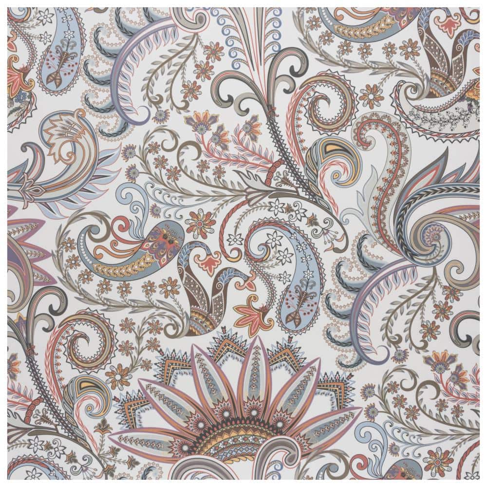 Merola Tile Imagine Tapestry Paisley 9-3/4 in. x 9-3/4 in. Porcelain ...