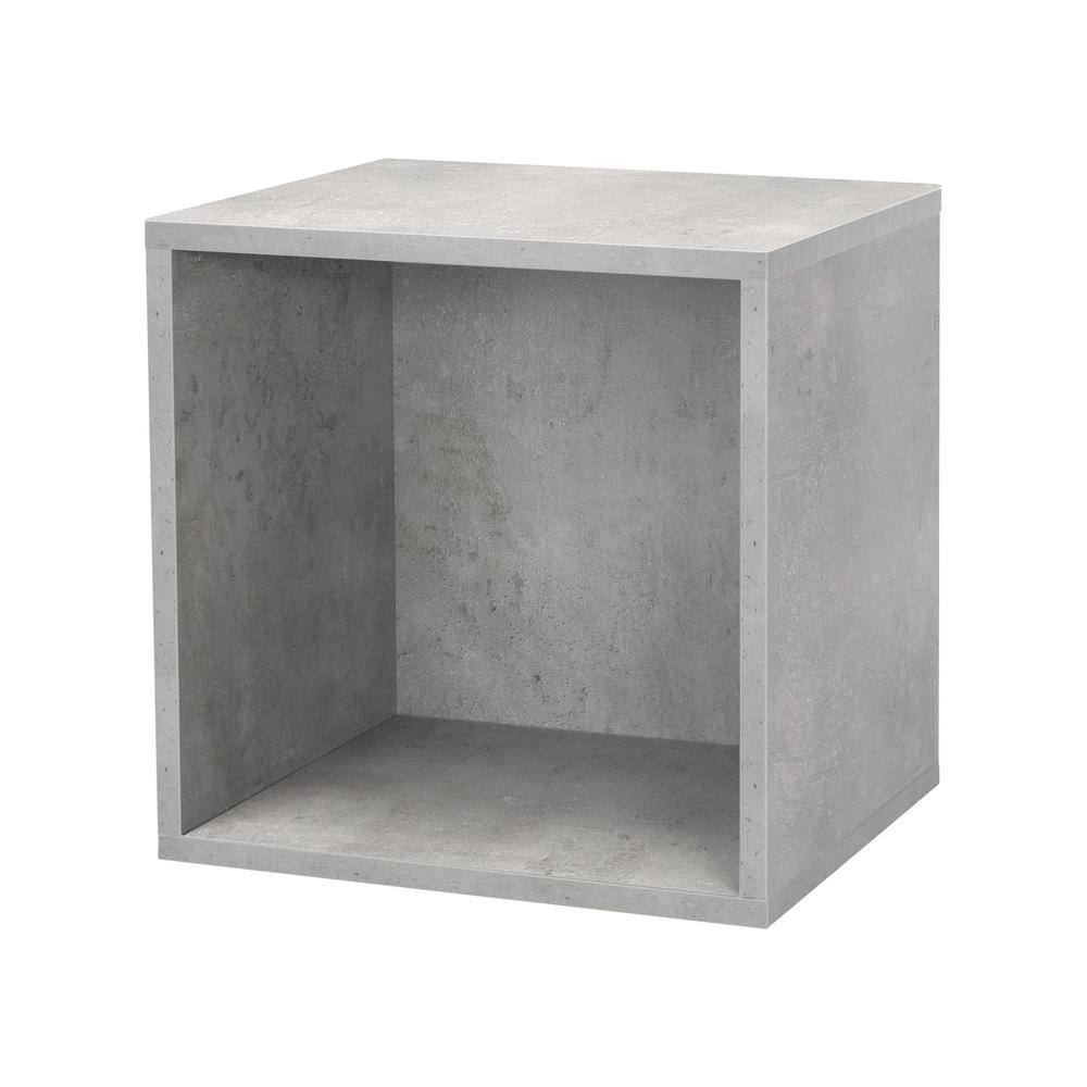 Dolle CLIC 14.8 in. x 14.8 in. x 12.8 in. Concrete Look MDF Floating ...