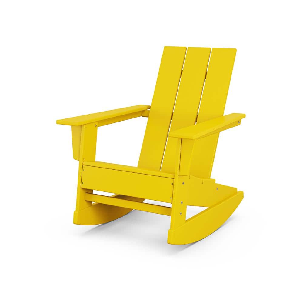 POLYWOOD Grant Park Lemon Modern Plastic Adirondack Outdoor Rocking ...