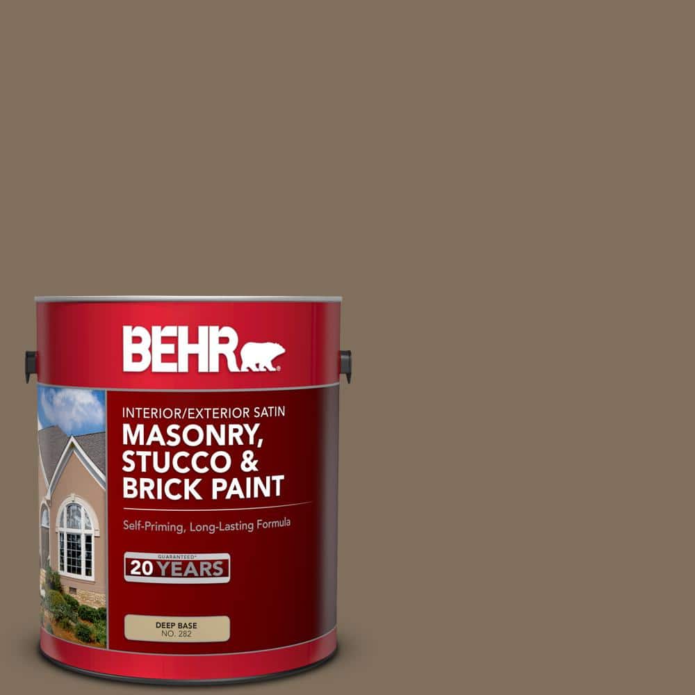 BEHR 1 gal. #PPU5-4 Mocha Latte Satin Interior/Exterior Masonry, Stucco ...