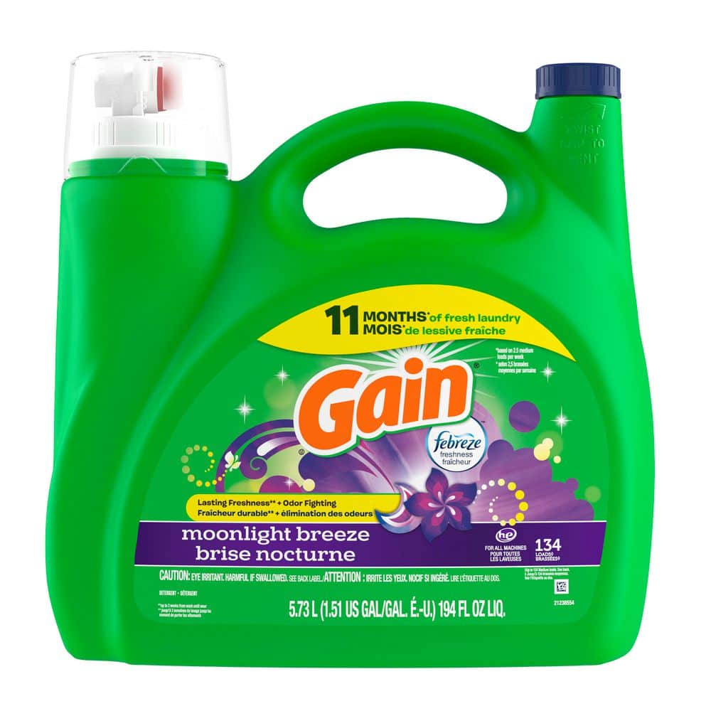 Gain 194 oz. HE Febreze Freshness Moonlight Breeze Scent HE Liquid ...
