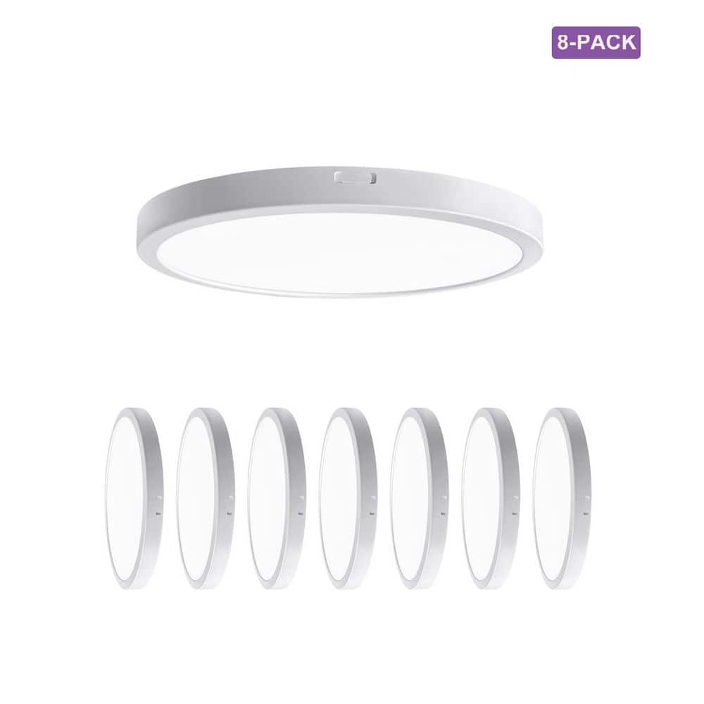 Sofiton 16 in. Round White New Ultra-Low Profile Integrated LED Flush ...