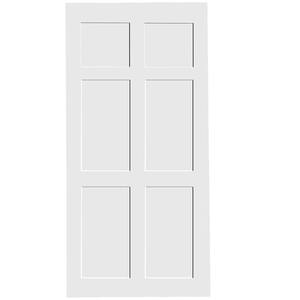 30 in. x 80 in. 6-Paneled Primed Interior Sliding Barn Door Slab, MDF ...