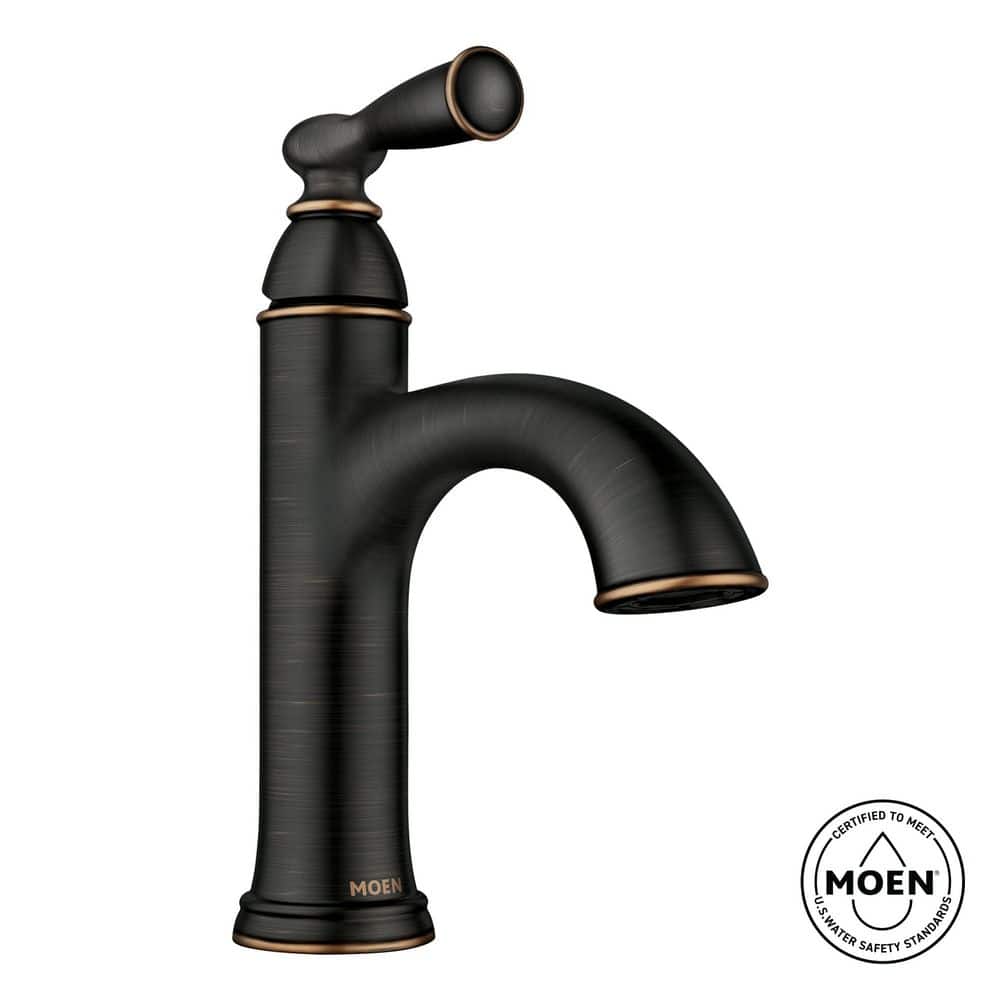 MOEN Banbury Single Handle Single Hole Bathroom Faucet in Mediterranean ...