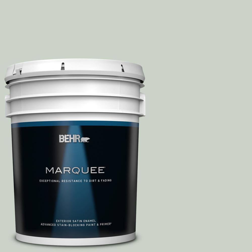 BEHR MARQUEE 5 gal. #MQ3-48 Shy Green Satin Enamel Exterior Paint ...