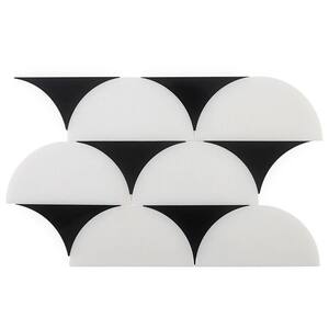 Ivy Hill Tile Halfmoon Gris 3.98 in. x 0.39 in. Polished Marble Floor ...