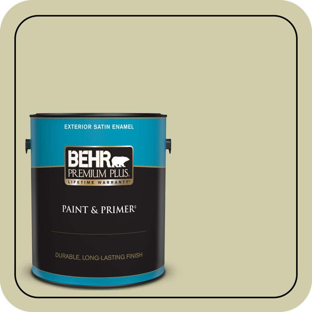 BEHR PREMIUM PLUS 1 gal. #S340-3 Hybrid Satin Enamel Exterior Paint ...