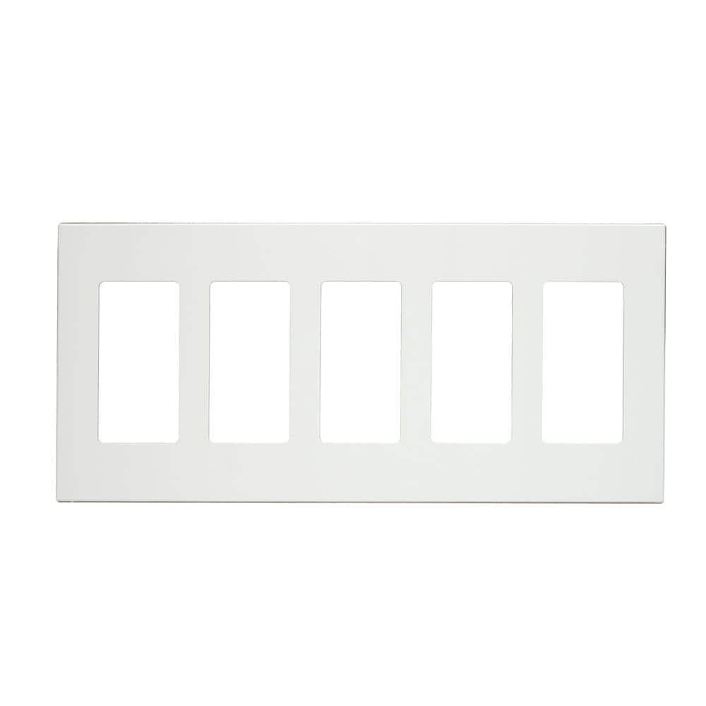 Leviton 5-Gang White Decora/Rocker Polycarbonate Standard Screwless ...