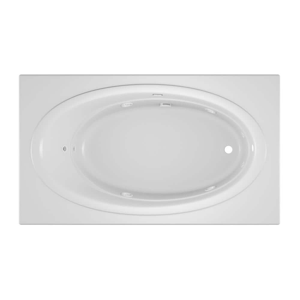 JACUZZI NOVA 72 in. x 42 in. Acrylic Right-Hand Drain Rectangular Drop ...