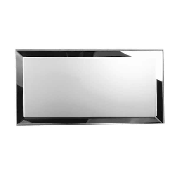 ABOLOS Reflections Mirror Beveled Silver 8 in. x 16 in. Frosted Glass ...